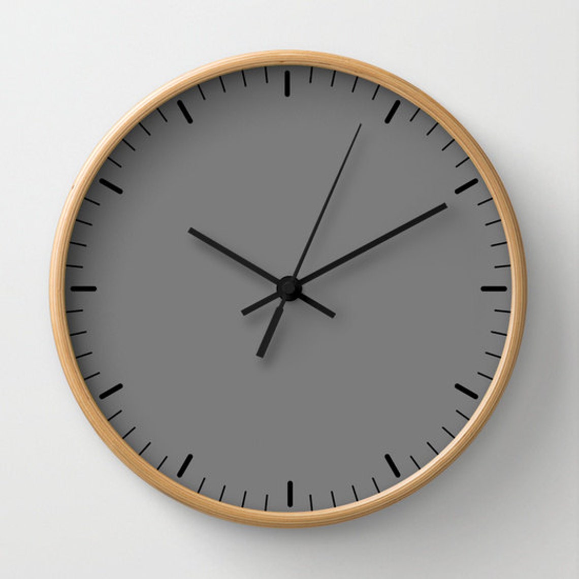 Grey wall clock classic design black and white minimalist | Etsy