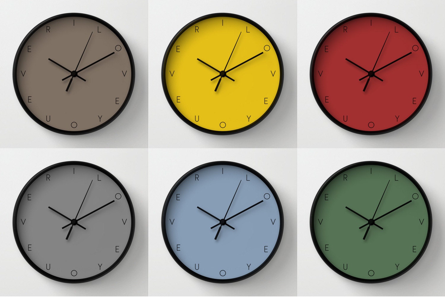 Minimalist clock with quote I love you Anniversary gift | Etsy