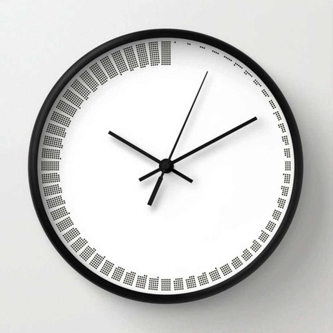 Simple Modern Wall Clock, Black and White, Minimal Sixty Minutes Clock ...