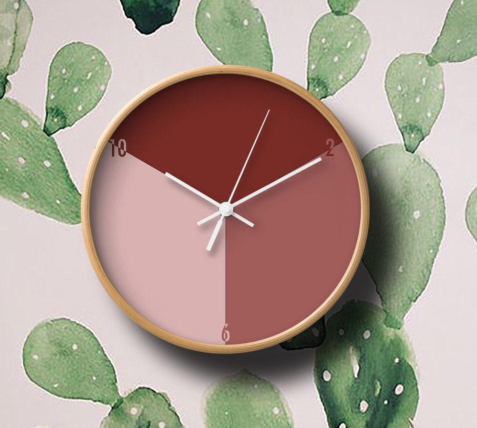 Optical wall clock colorful geometric all art design minimal | Etsy