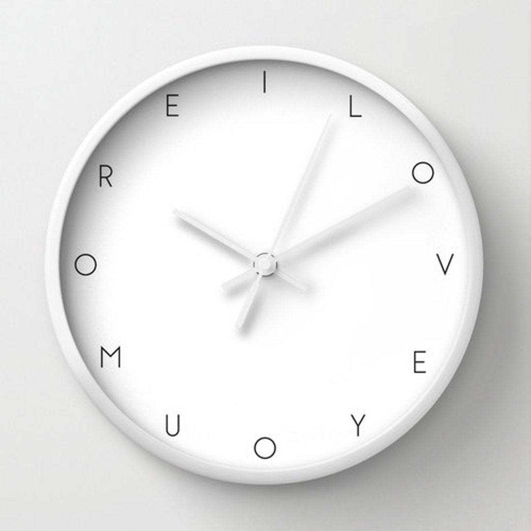 Minimalist Clock With Quote I Love You, Anniversary Gift - Etsy