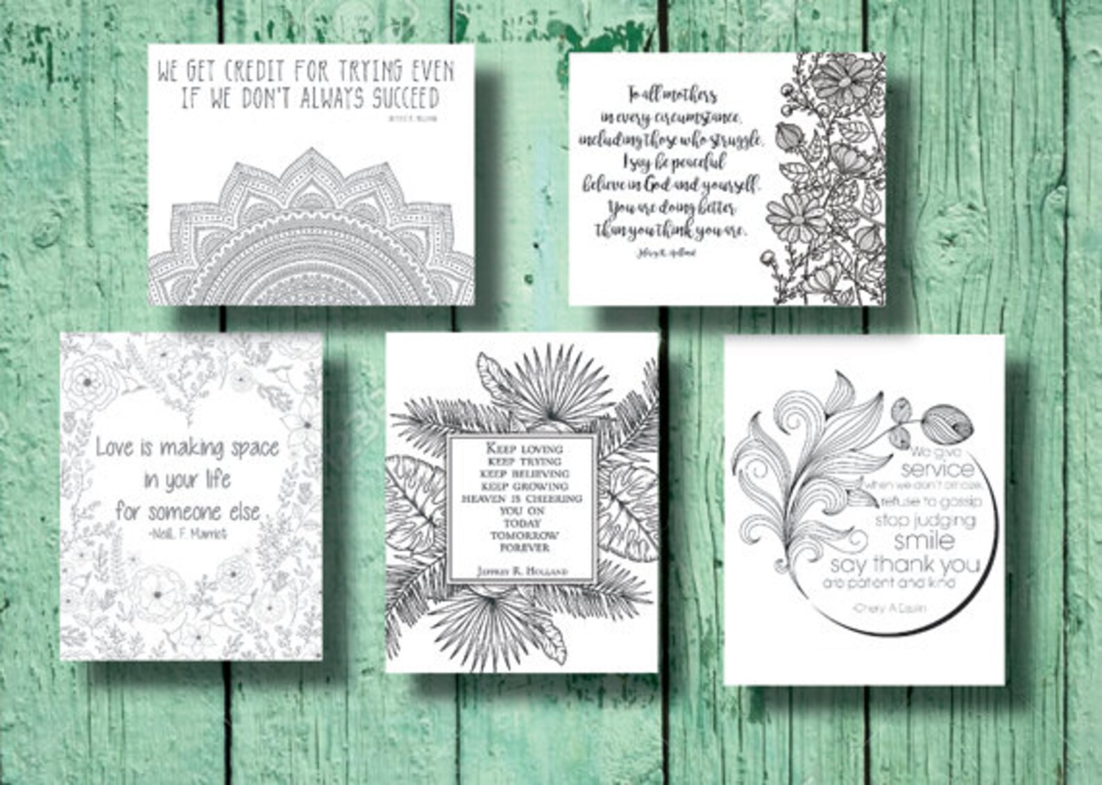 Set of 5 Digital LDS Coloring Pages With General Conference Quotes ...
