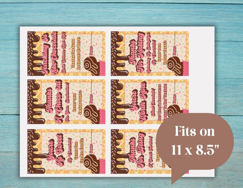 Chocolate Gift Tag Template, Thanks, Thank You, Printable Teacher ...