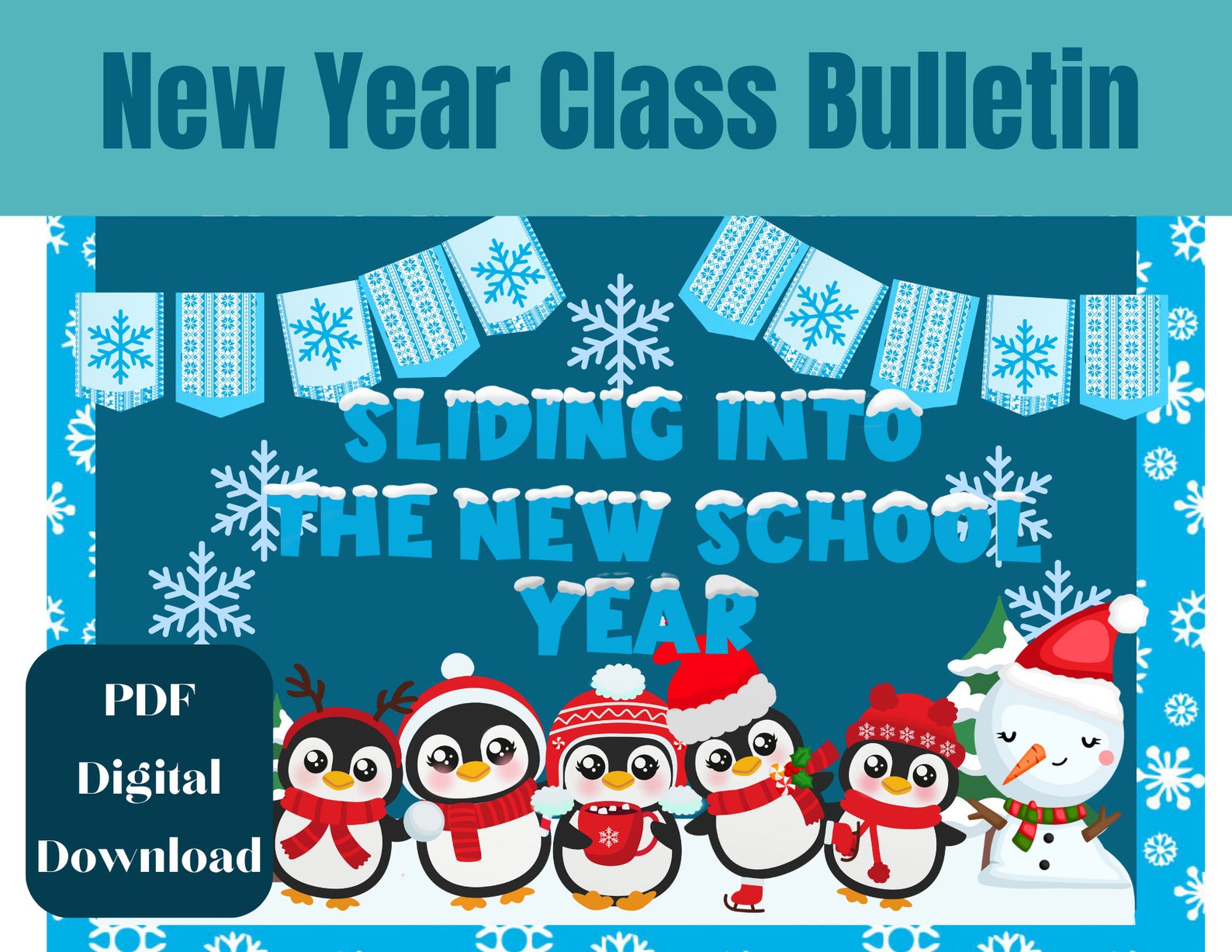 New Year Bulletin Board, Winter Wonderland, Sliding Into Winter ...