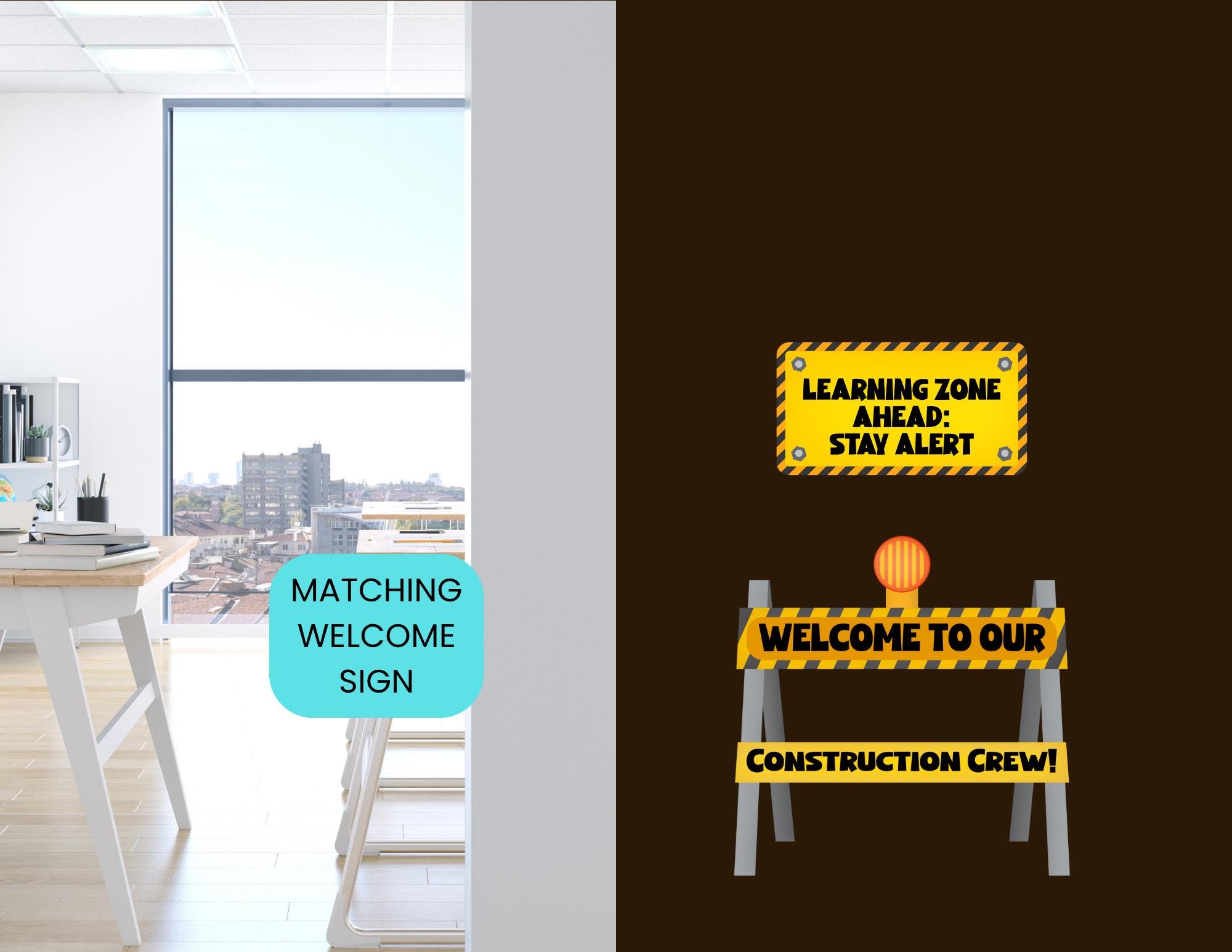 Construction Themed Back to School Bulletin Board, Printable Classroom ...