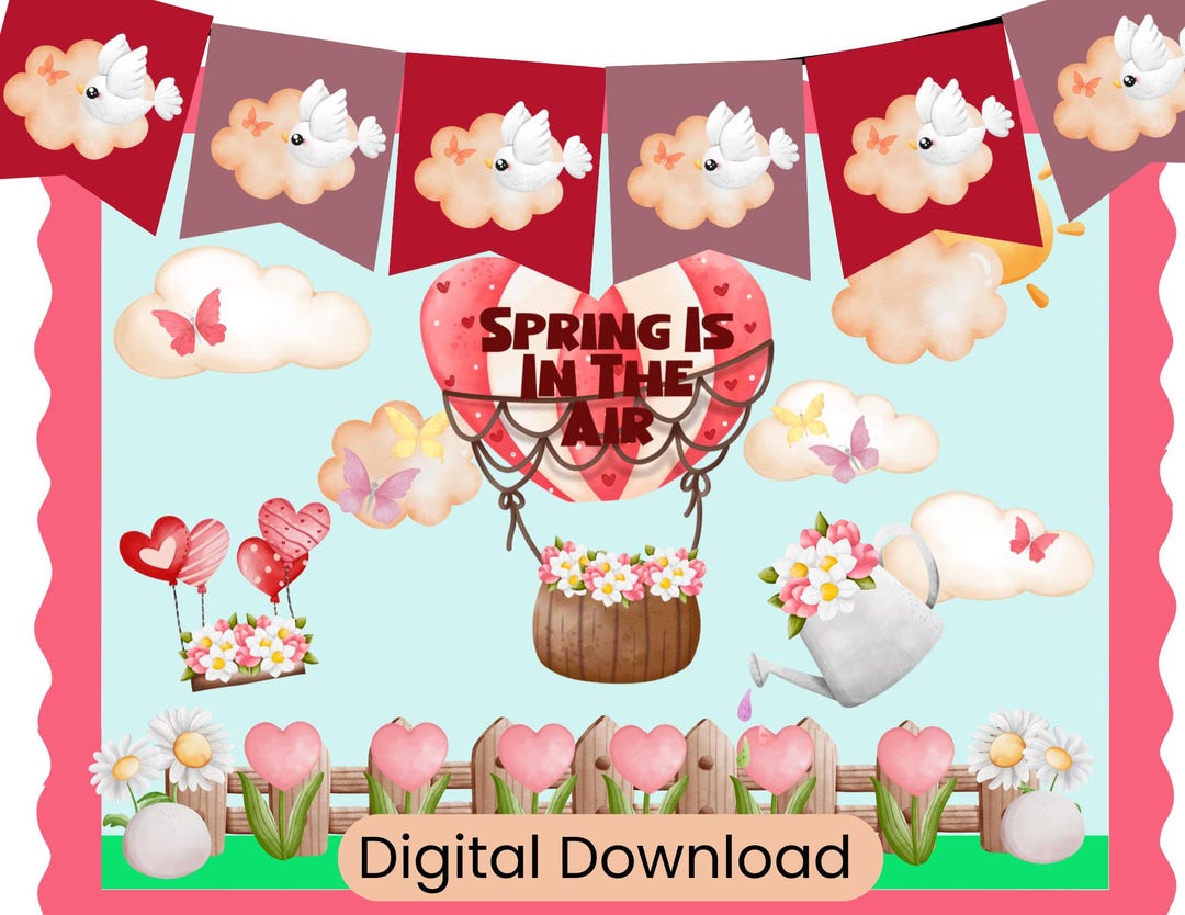Spring Classroom Bulletin Board Set, Spring is in the Air, Student Name ...