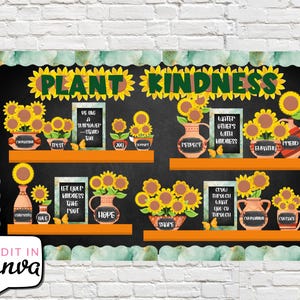 Spring Classroom Bulletin Board Set, Plant Kindness, Teacher Printable ...