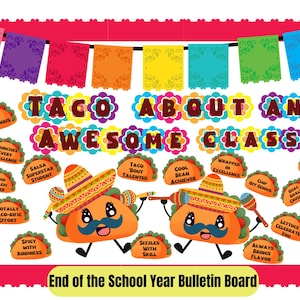 End of Year Taco Theme Bulletin Board, Student Awards & Decorations ...