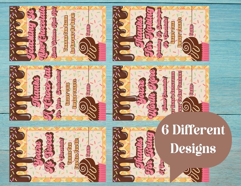 Chocolate Gift Tag Template, Thanks, Thank You, Printable Teacher ...