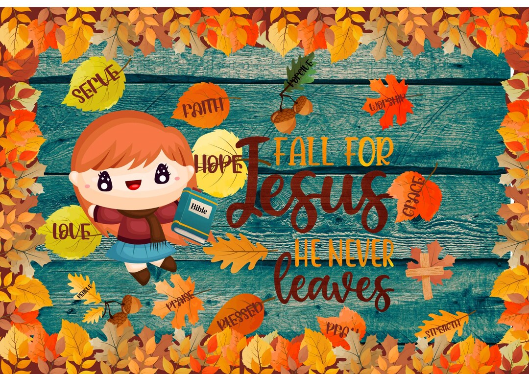 Fall for Jesus Bulletin Board Set, Bible School Bulletin Board, Jesus ...