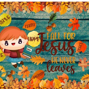 Fall for Jesus Bulletin Board Set, Bible School Bulletin Board, Jesus ...