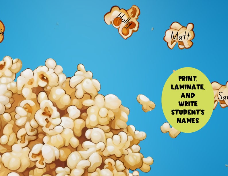 New Year Classroom Bulletin Board Set, Popcorn, Classroom Decorations ...