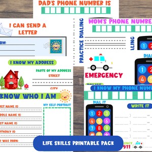 Life Skills Printable Pack, Phone Number Printable, Address Printable ...