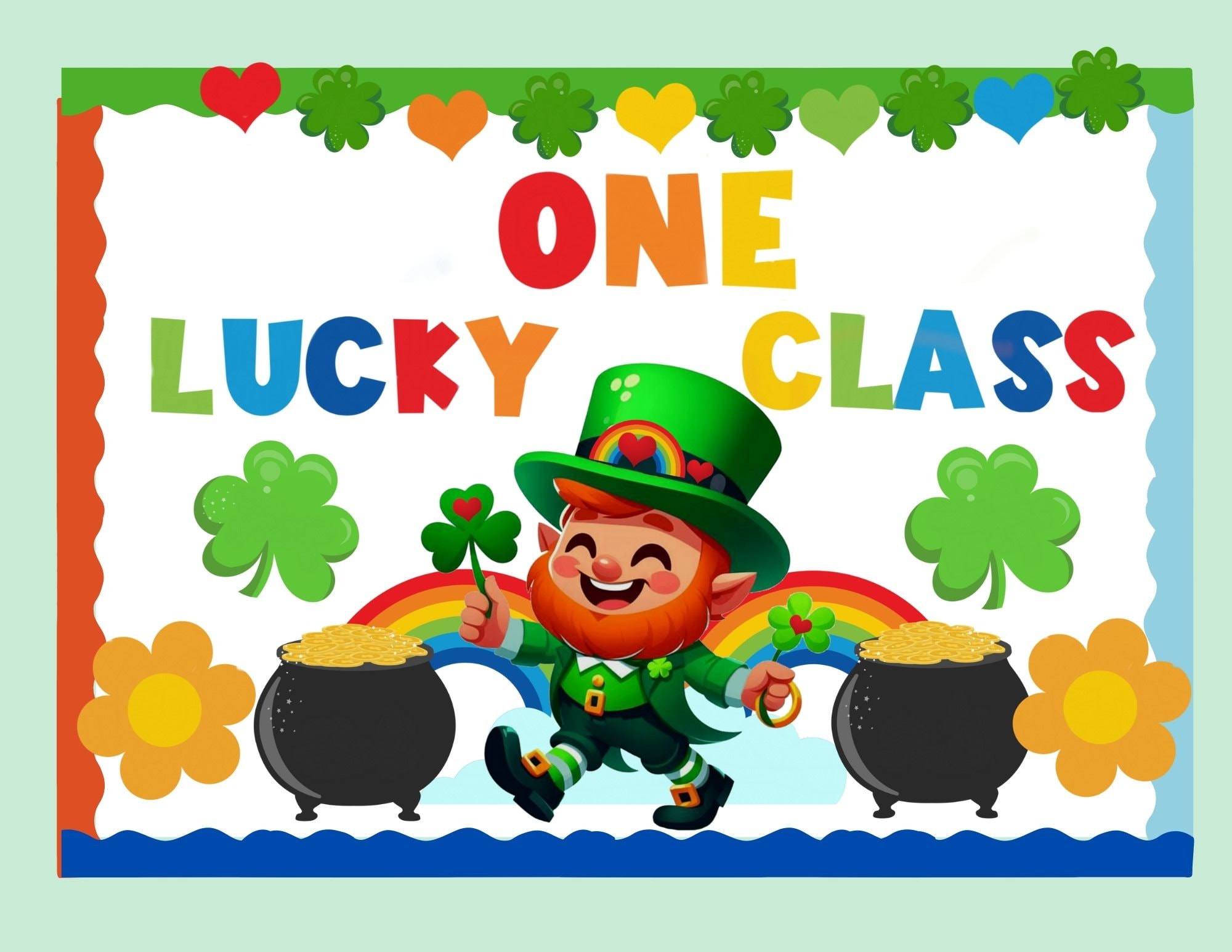 St Patrick's Day Class Bulletin Board Set, One Lucky Class, Teacher ...