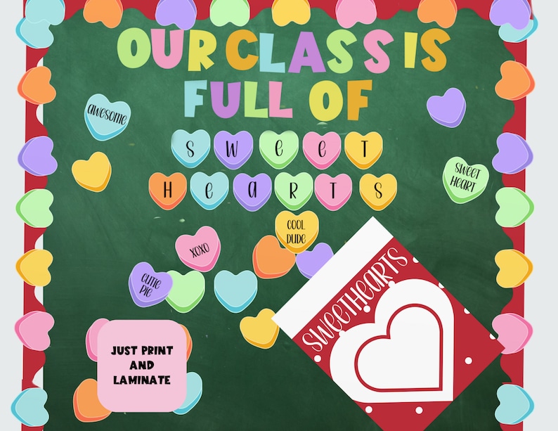 Valentine’s Day Bulletin Board, Classroom Decoration, Name Tags ...
