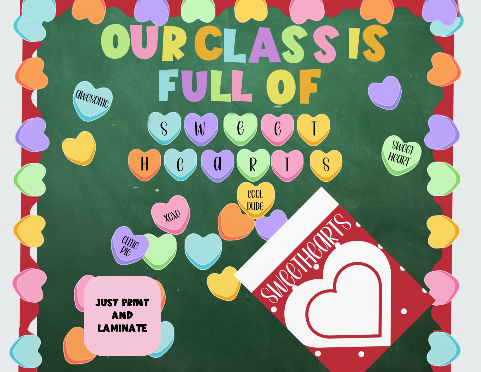 Valentine’s Day Bulletin Board, Classroom Decoration, Name Tags ...