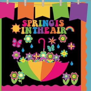 Spring Classroom Bulletin Board Set, Spring is in the Air, Student Name ...