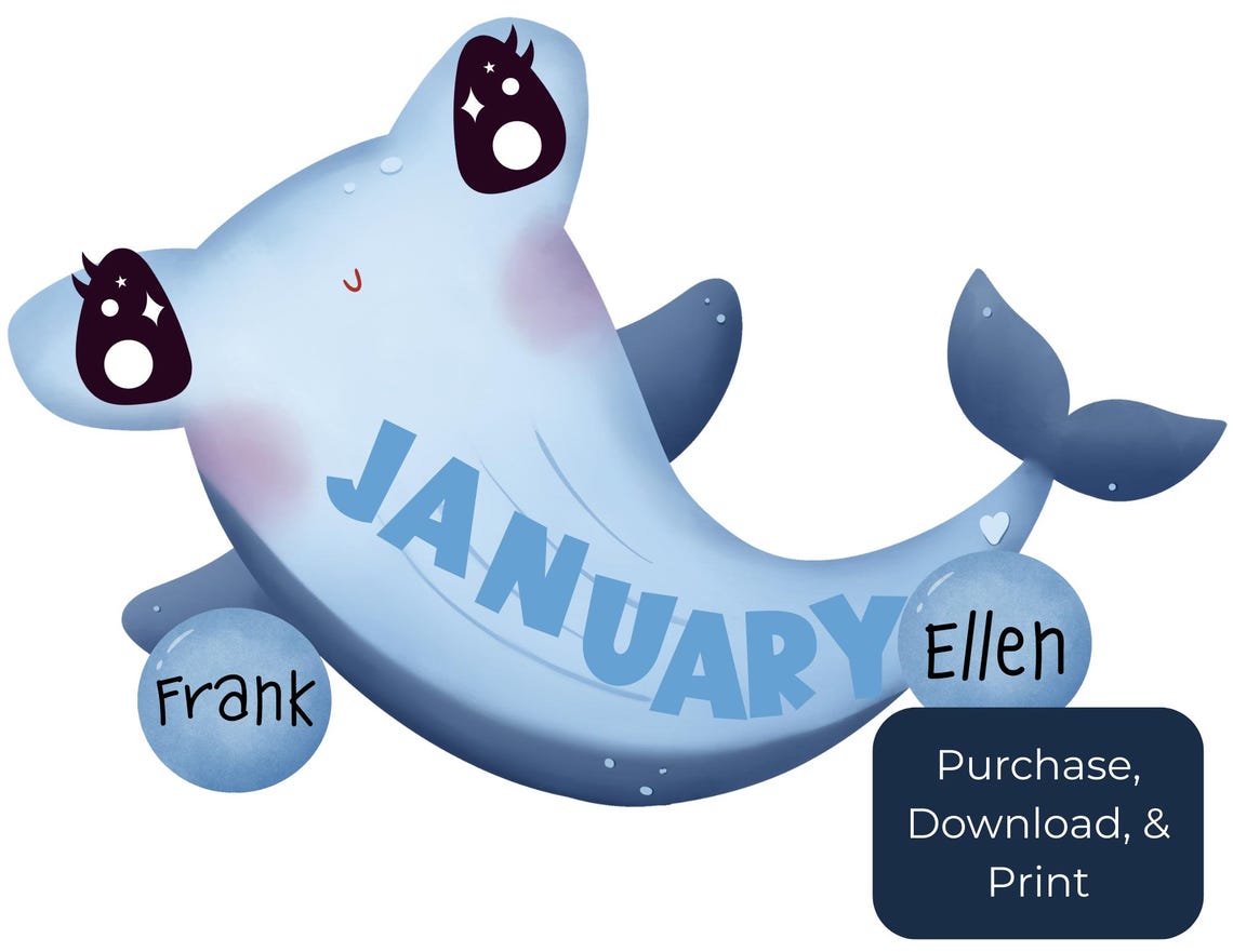 Ocean Birthday Chart, Classroom Birthday Board, Printable Birthday ...