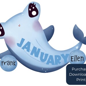 Ocean Birthday Chart, Classroom Birthday Board, Printable Birthday ...