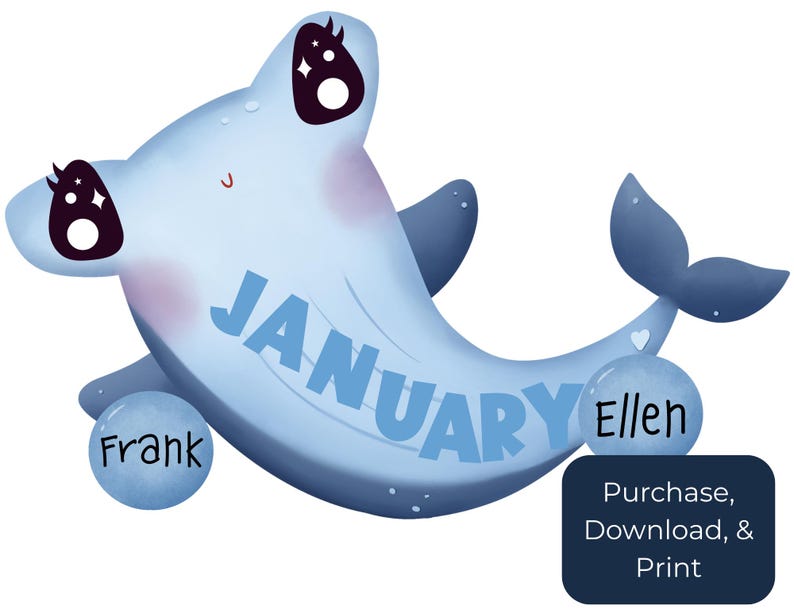 Ocean Birthday Chart, Classroom Birthday Board, Printable Birthday ...