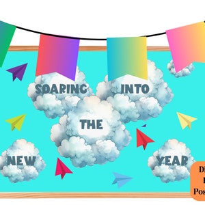 New Year Class Bulletin Board, Inspire Class Decor, Name Tags, Year ...