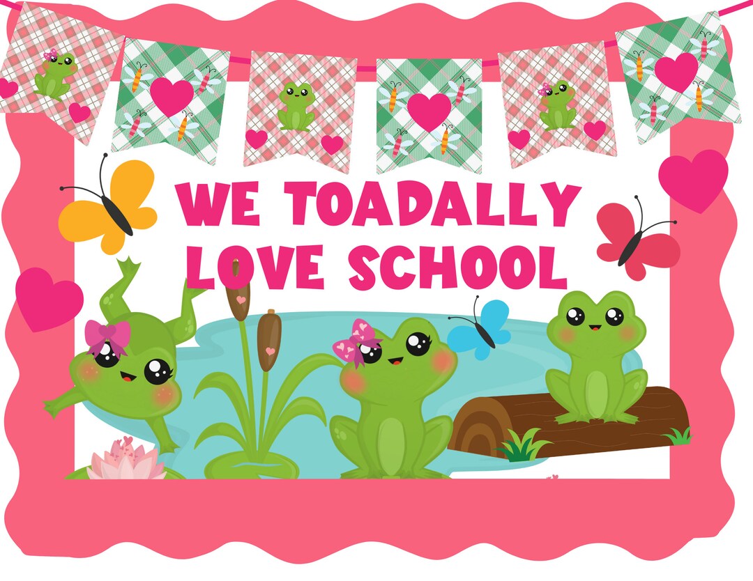 Valentine's Day Frog Bulletin Board, Classroom Decorations, Name Tags ...