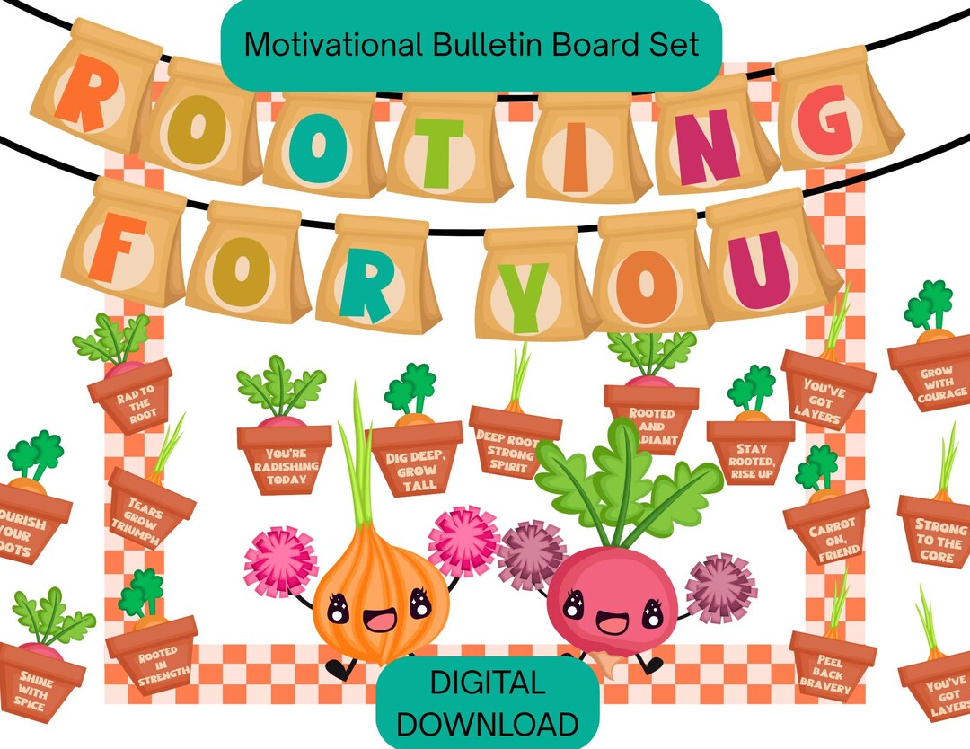Rooting for You Bulletin Board | Plant Theme Classroom Decor ...