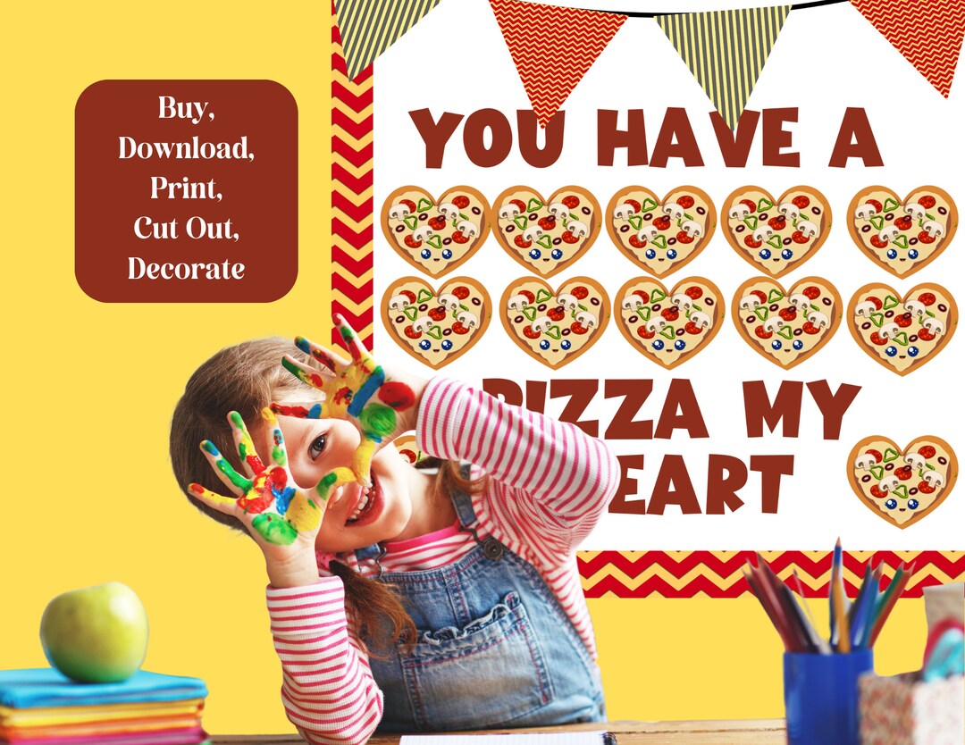 Valentines Day, Pizza Bulletin Board, Classroom Decorations, Name Tags ...