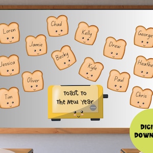 New Year Classroom Bulletin Board Set, A Toast to the New Year, Winter ...