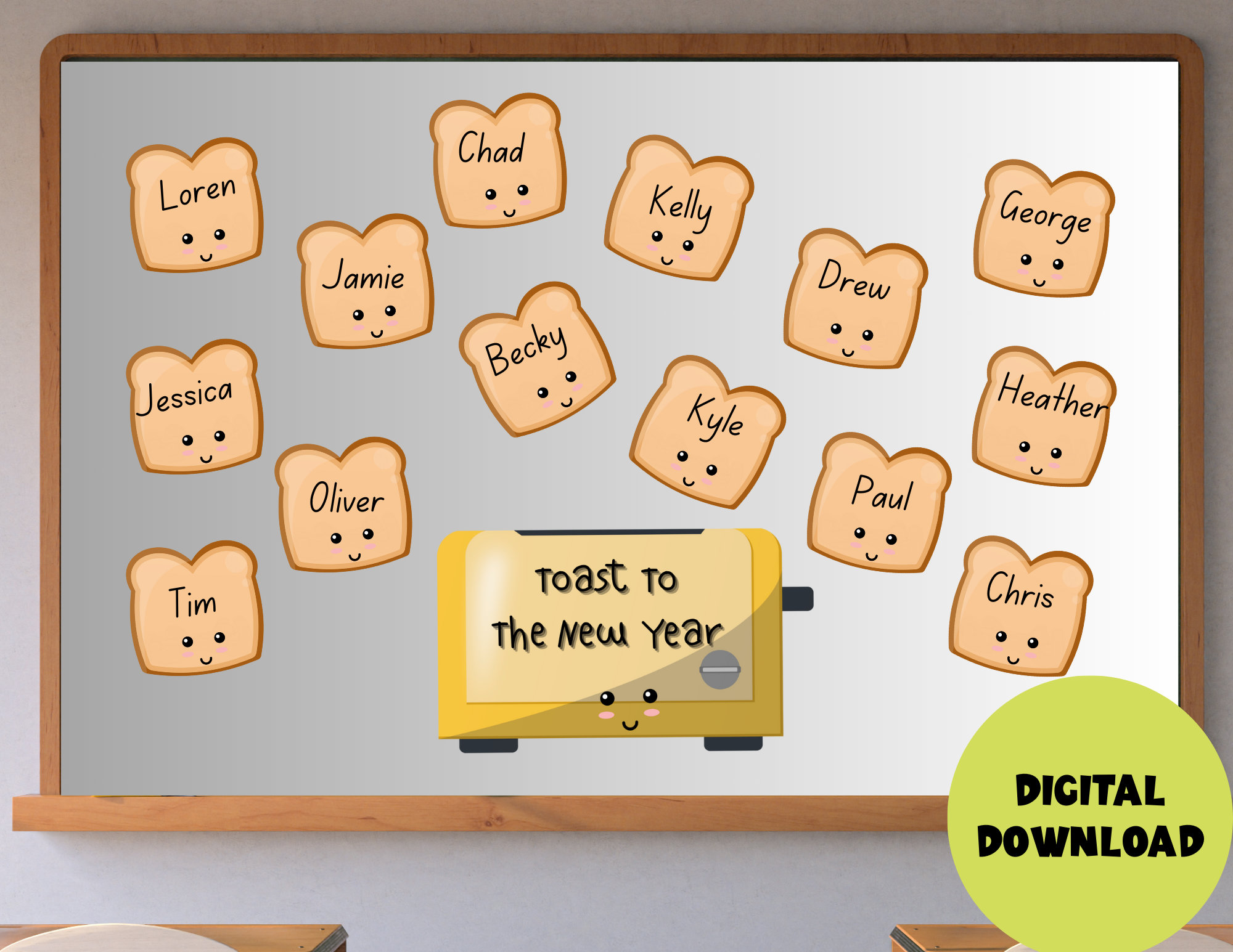 New Year Classroom Bulletin Board Set, A Toast to the New Year, Winter ...