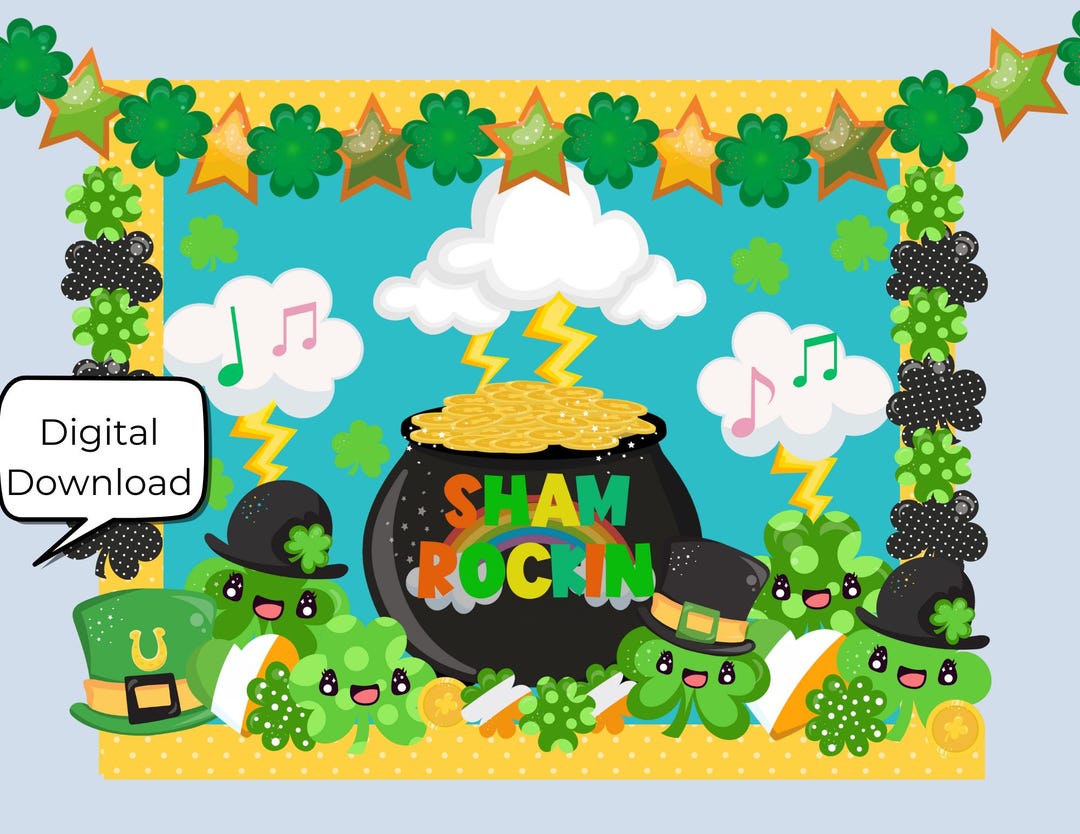 St. Patrick's Classroom Bulletin Set, Sham Rockin, Teacher Bulletin ...