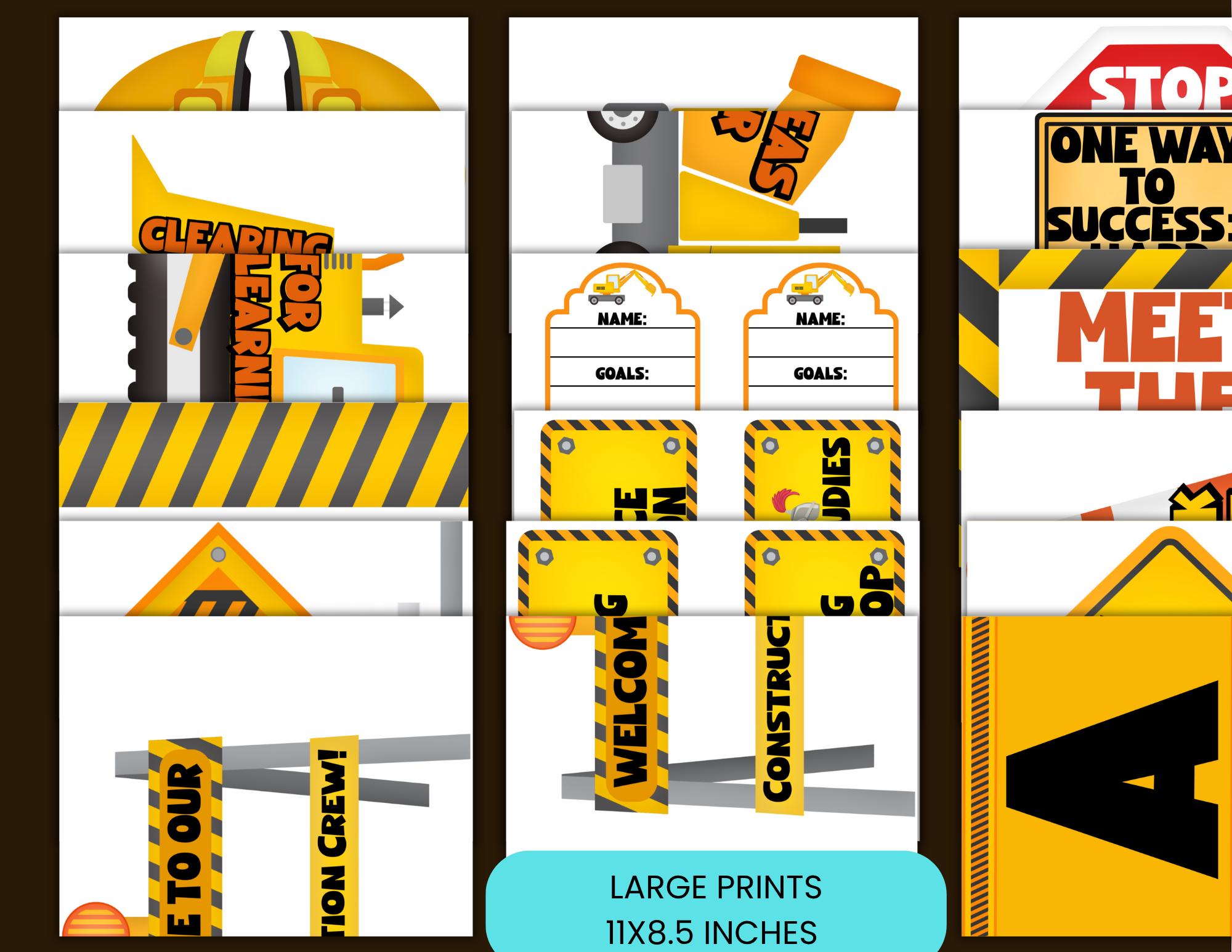 Construction Themed Back to School Bulletin Board, Printable Classroom ...