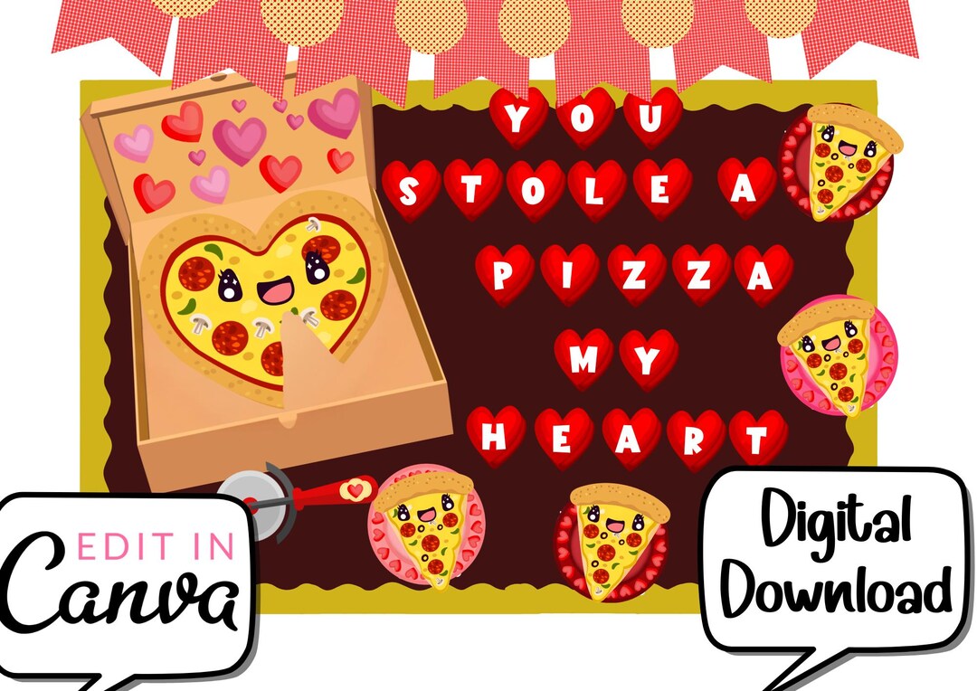 Valentine’s Day Bulletin Board Classroom Decoration Set, Heart Banner ...