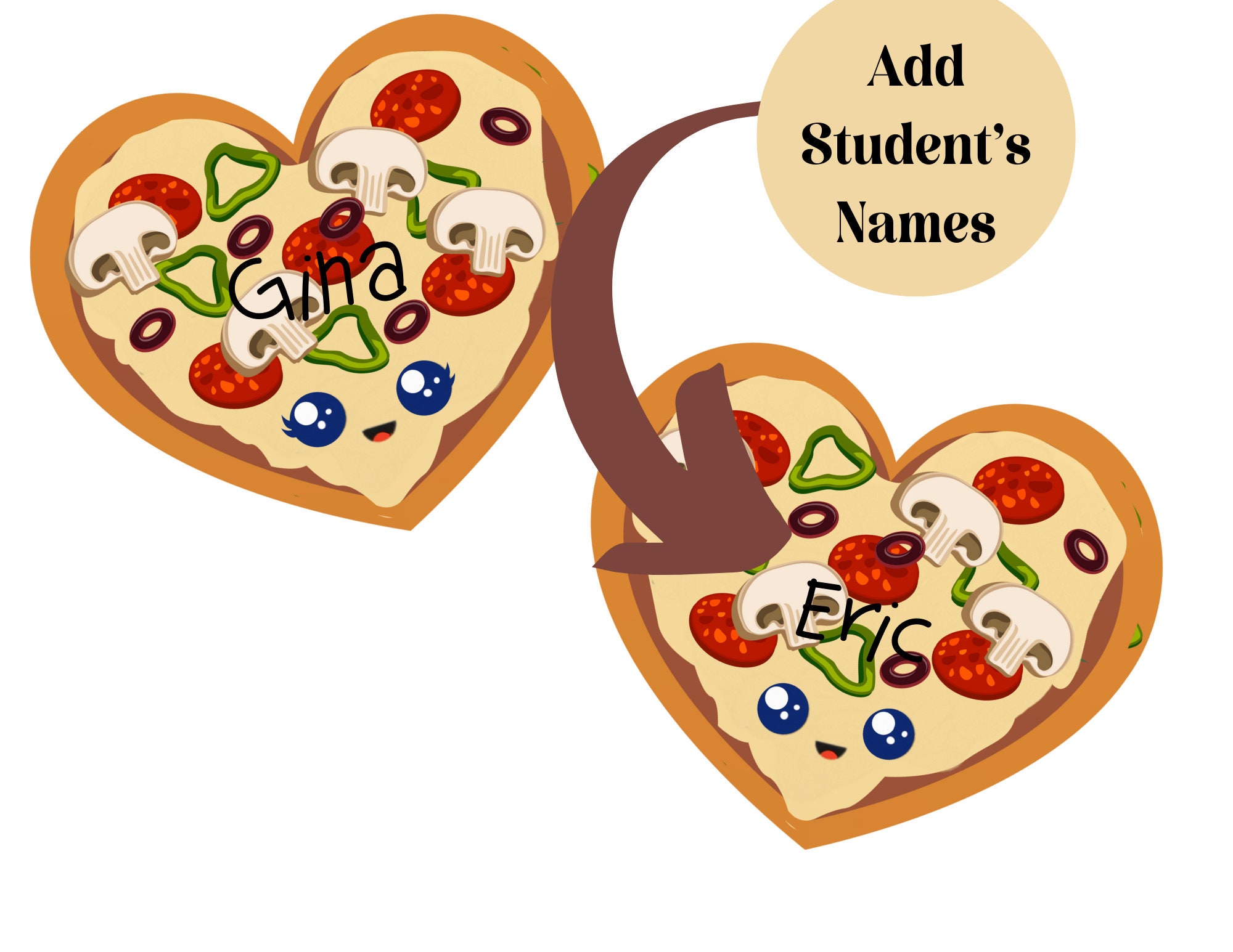 Valentine’s Day, Pizza Bulletin Board, Classroom Decorations, Name Tags ...