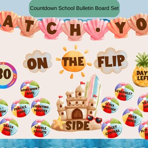 End of Year Countdown Bulletin Board, Catch You on the Flip Side, Beach ...