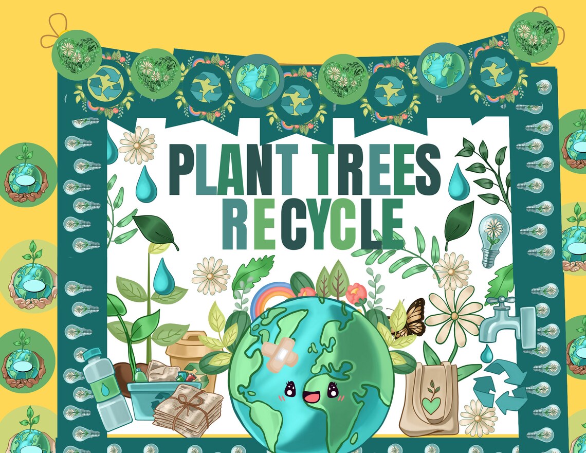 Recycling Classroom Bulletin Board, Printable Bulletin Board Set ...