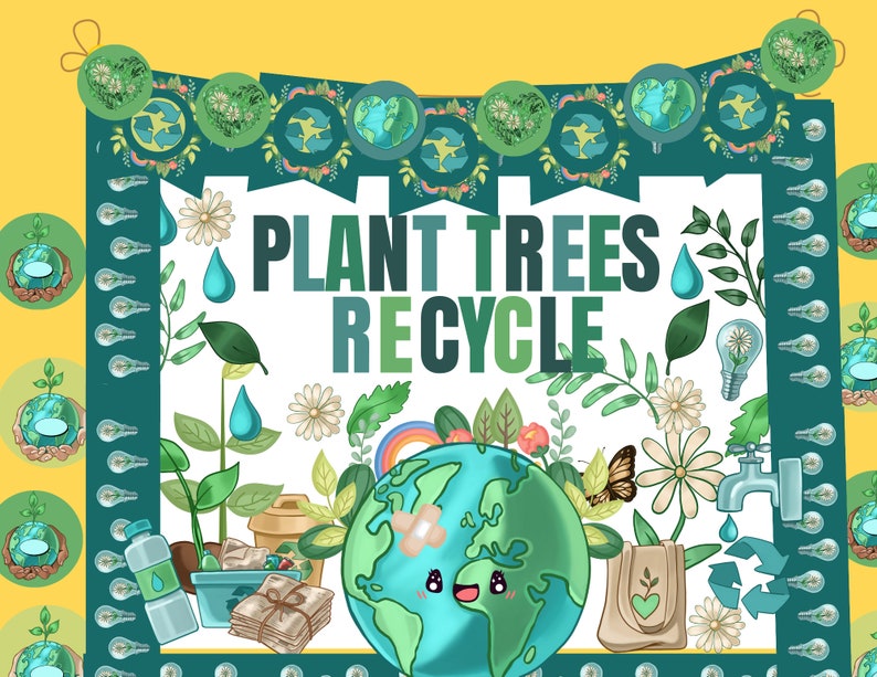 Recycling Classroom Bulletin Board, Printable Bulletin Board Set ...