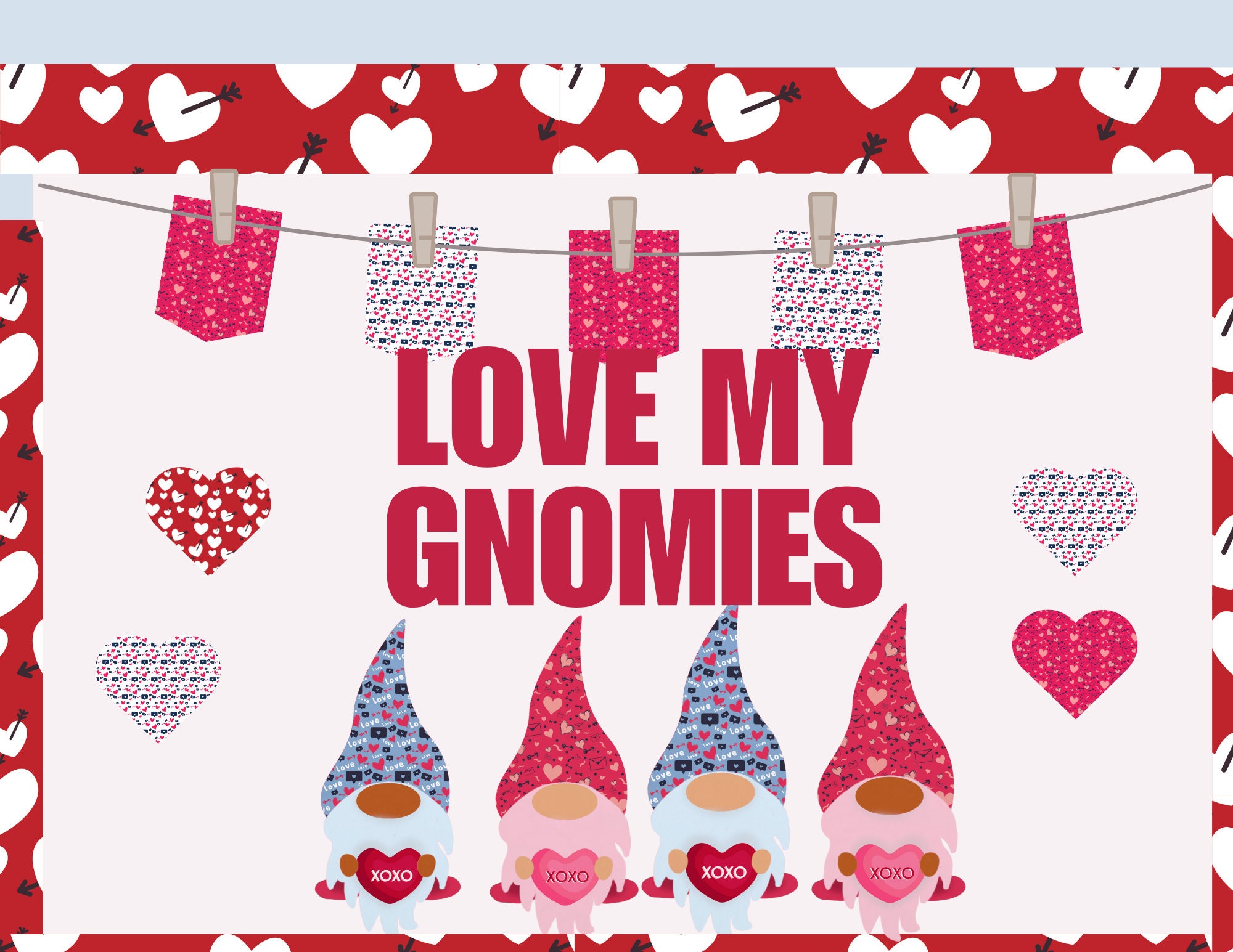 Valentine's Day Classroom Bulletin Board, Decoration Pink Love, Gnome ...