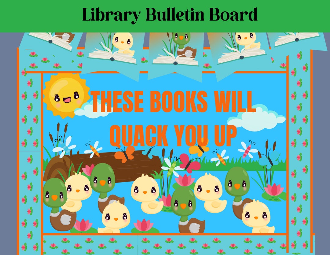 Library Bulletin Board Set, Book Bulletin, Library Decor, Librarian ...
