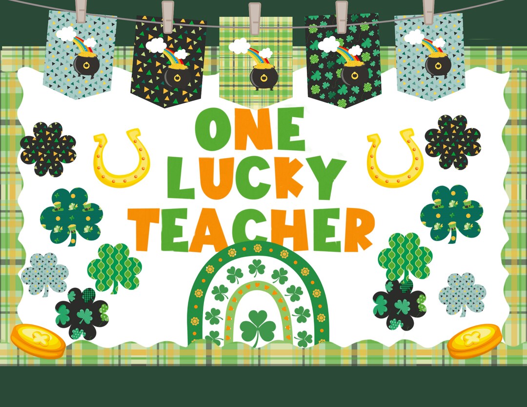 St. Patrick's Classroom Bulletin Set, One Lucky Teacher Bulletin, Name ...