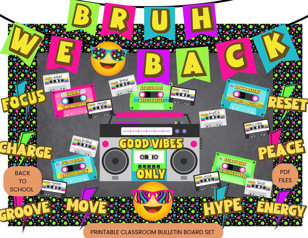 Back to School Bulletin Board Kit, Bruh We Back Printable Classroom ...