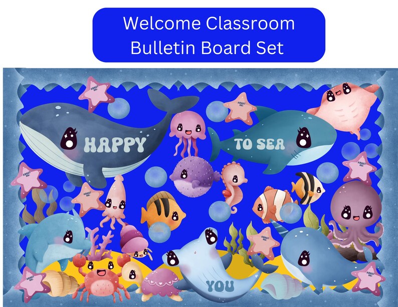 Back to School Bulletin Board, Welcome Bulletin, Ocean Bulletin Board ...