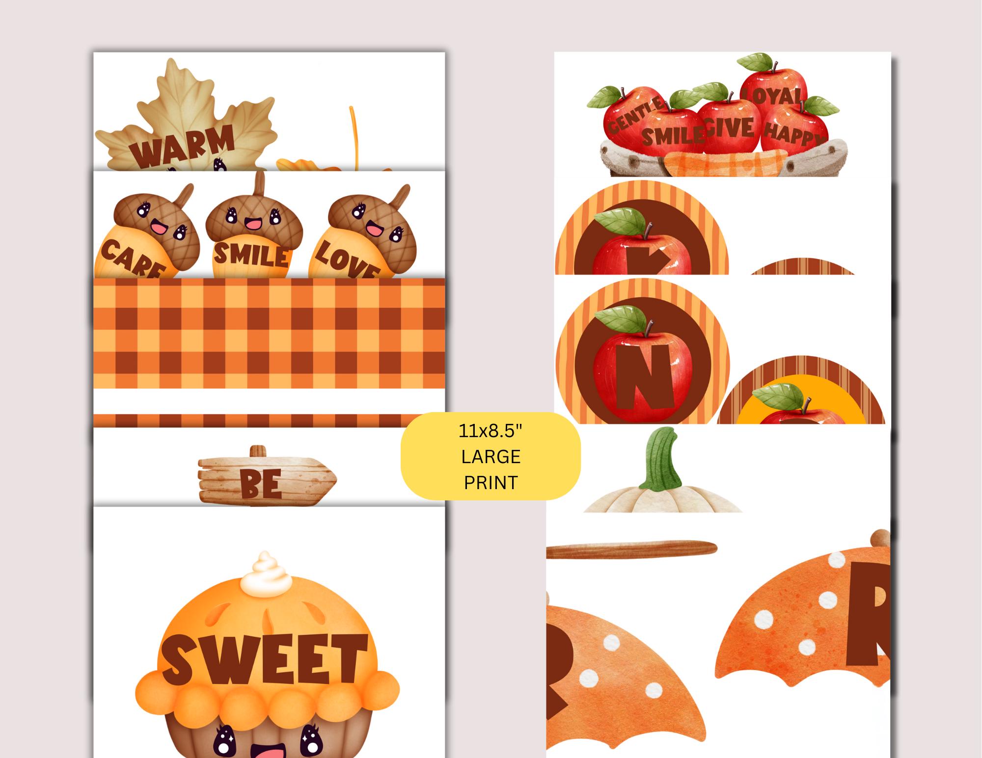 Fall Bulletin Board Set Printable, Kindness Classroom Decor, Autumn ...