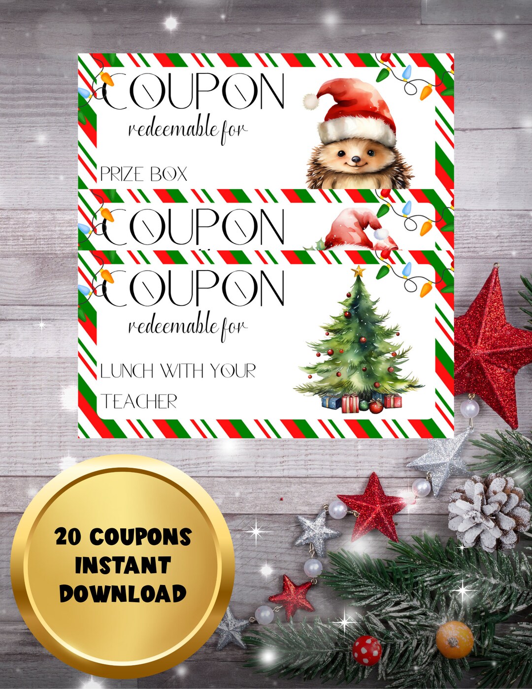 Christmas Coupons for Students, Teacher Gift - Etsy