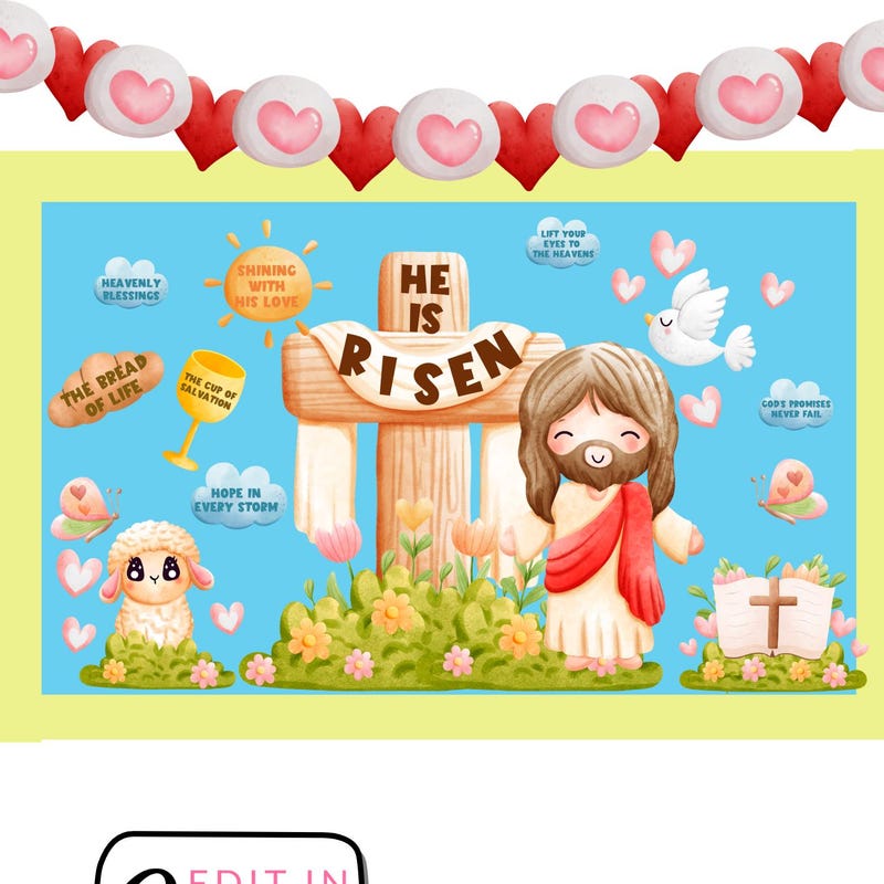 He is Risen Bulletin Board - Etsy
