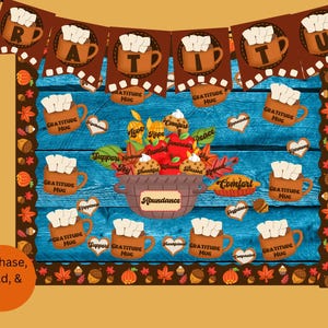 Fall Bulletin Board Set, Thanksgiving Bulletin Board, Gratitude ...