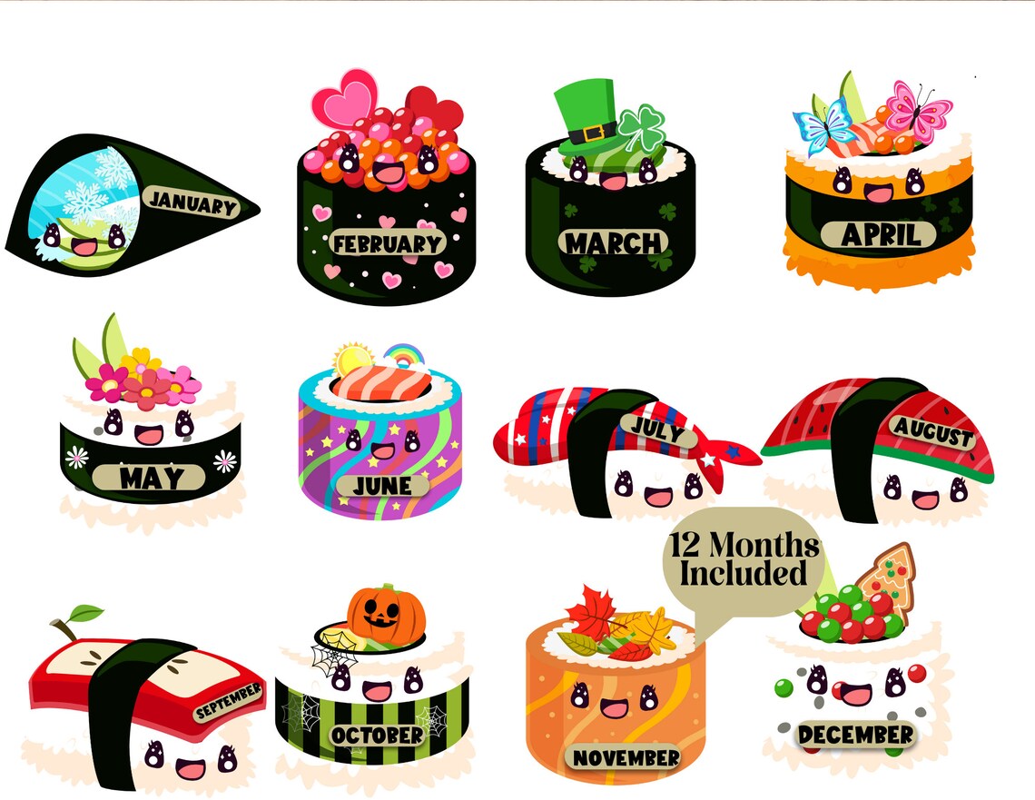 Sushi Birthday Bulletin Board Set, Birthday Bulletin Board, Sushi ...