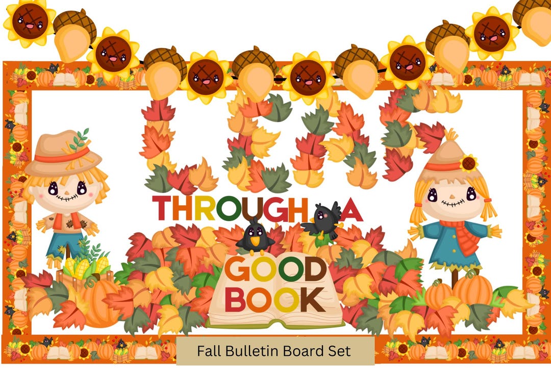 Fall Bulletin Board Set for Classrooms, Reading Theme, Printable Decor ...