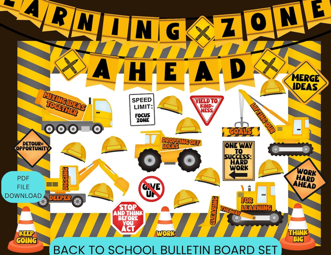 Construction Themed Back to School Bulletin Board, Printable Classroom ...