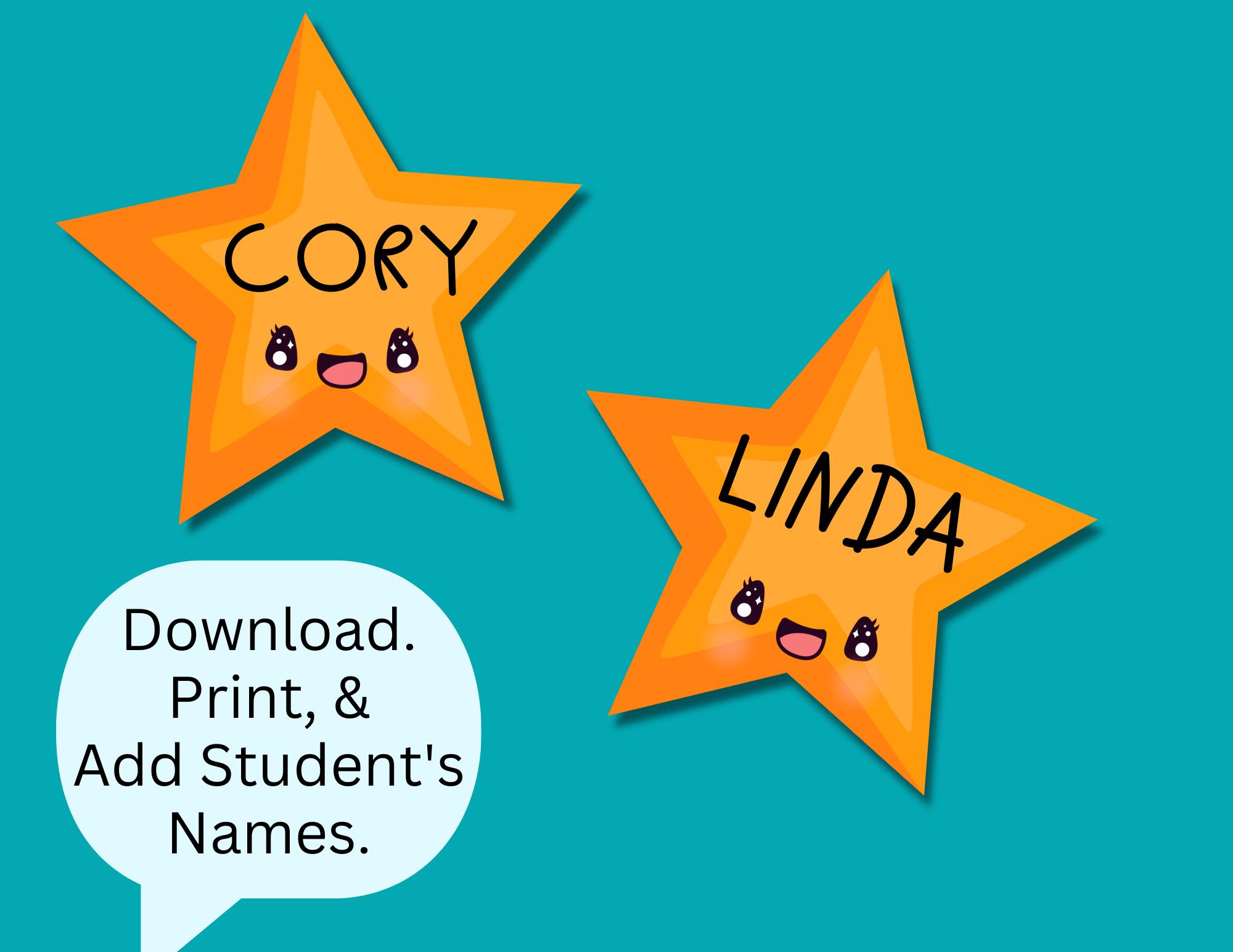 Back to School Classroom Bulletin Board Set, Student Name Tags, Shine ...